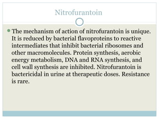 Nitromidazoles, nitrofurans, streptogramins Drugs | PPT