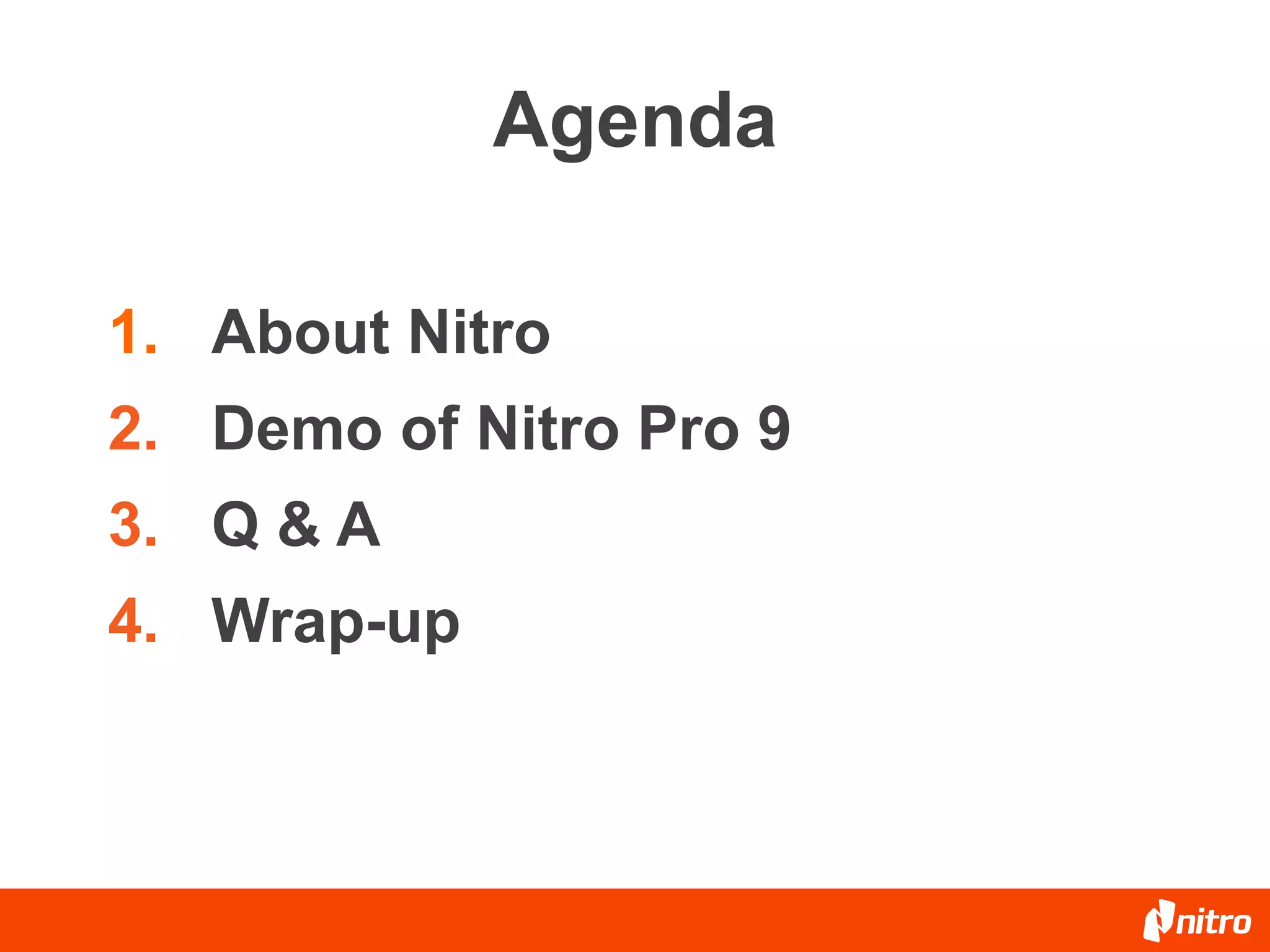 Nitro Pro 9 - Live Demo Presentation | PDF