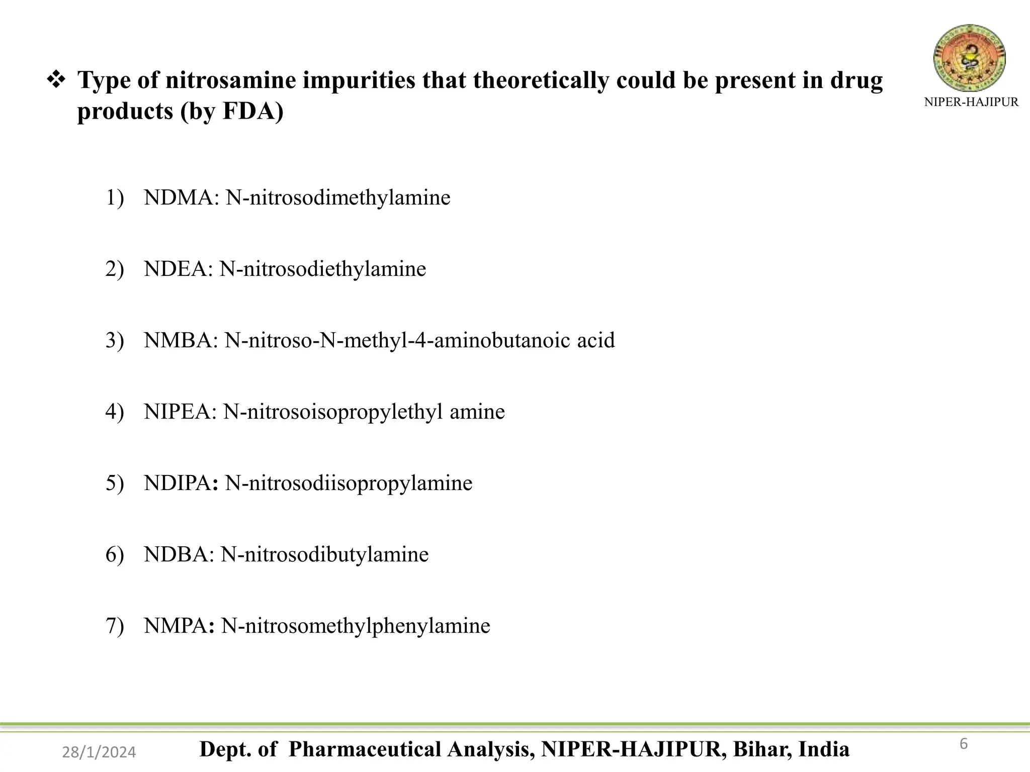Nitrosamine and Nitrosamine Drug Substance-Related Impurities (NDSRIs.pptx
