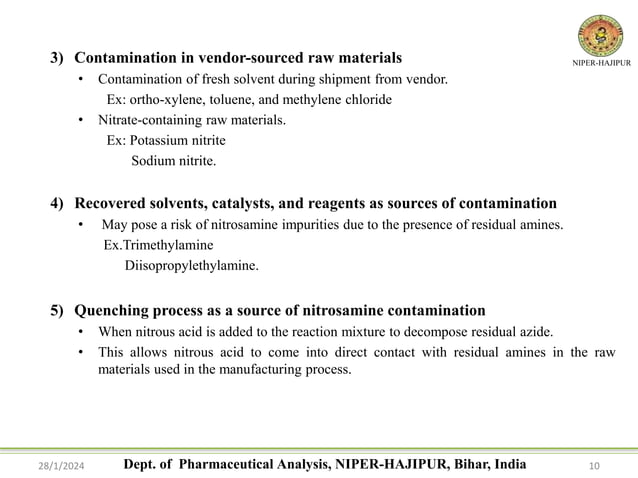 Nitrosamine and Nitrosamine Drug Substance-Related Impurities (NDSRIs ...