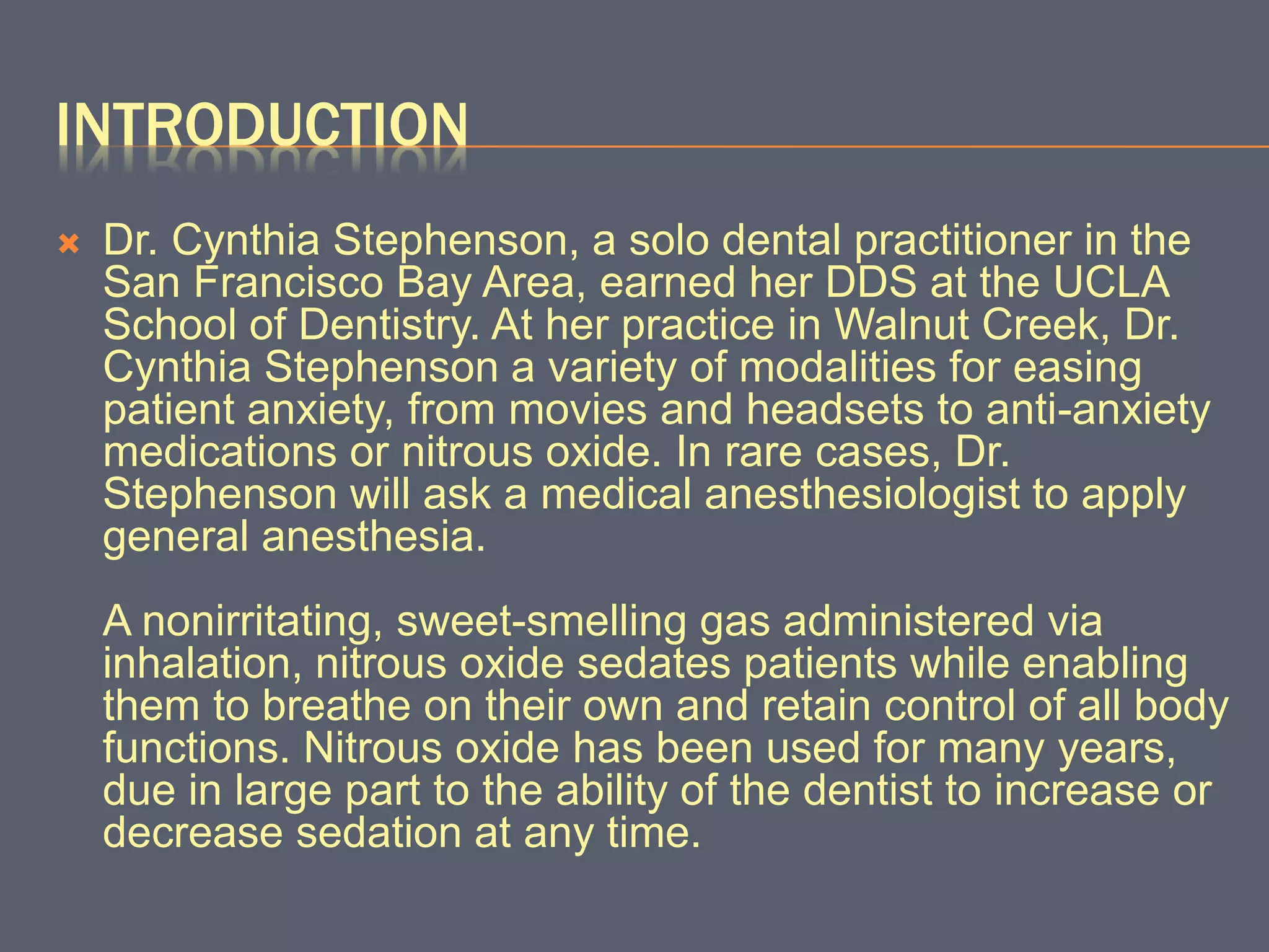 Nitrous Oxide and Sedation Dentistry | PPTX