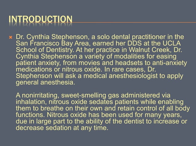 Nitrous Oxide and Sedation Dentistry | PPTX