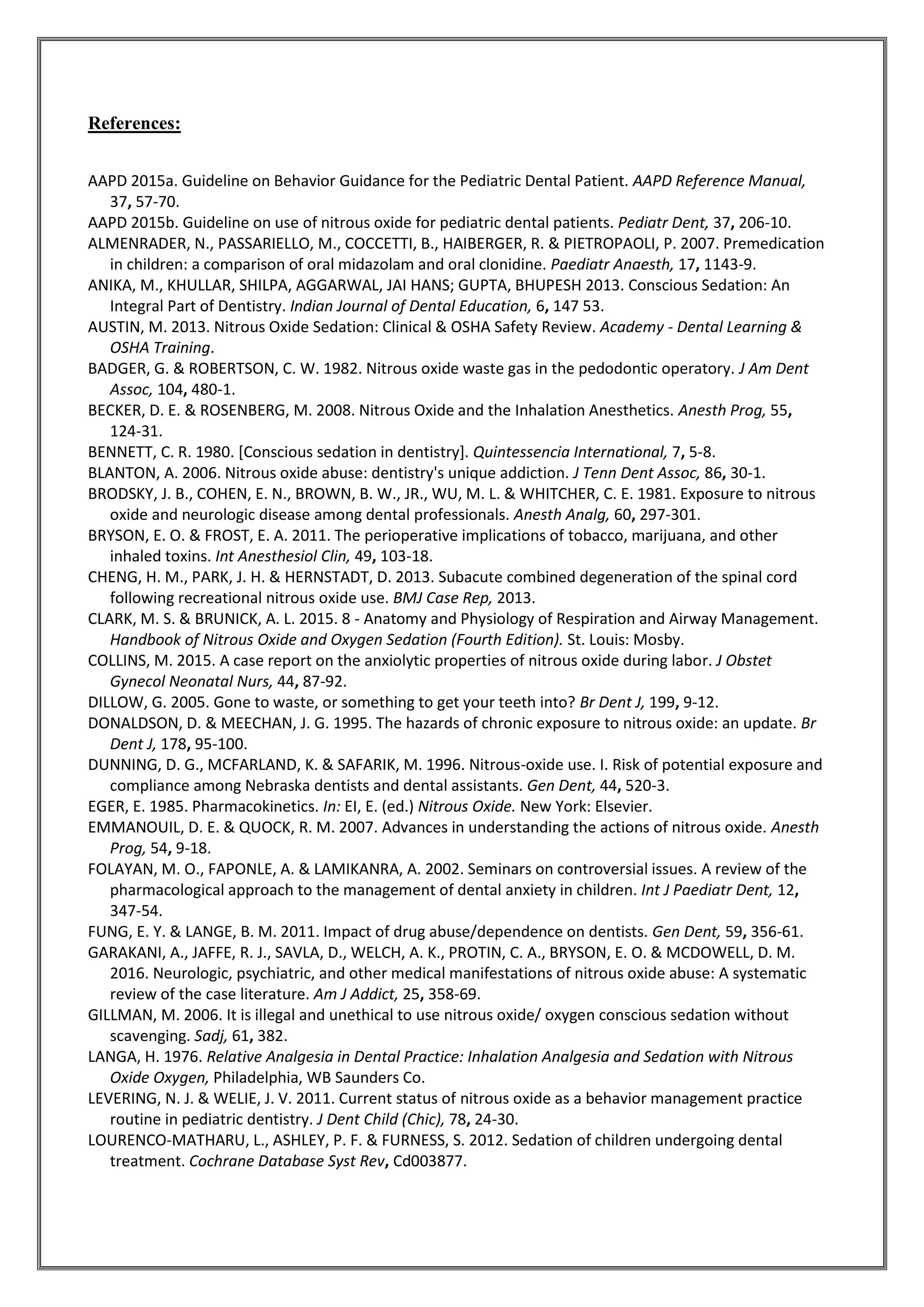 Nitrous oxide sedation | PDF