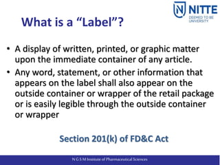 Quality System Requirements 21 CFR Part 820 and Labelling Requirements ...