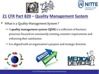 Quality System Requirements 21 CFR Part 820 and Labelling Requirements ...