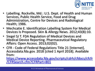 Quality System Requirements 21 CFR Part 820 and Labelling Requirements ...