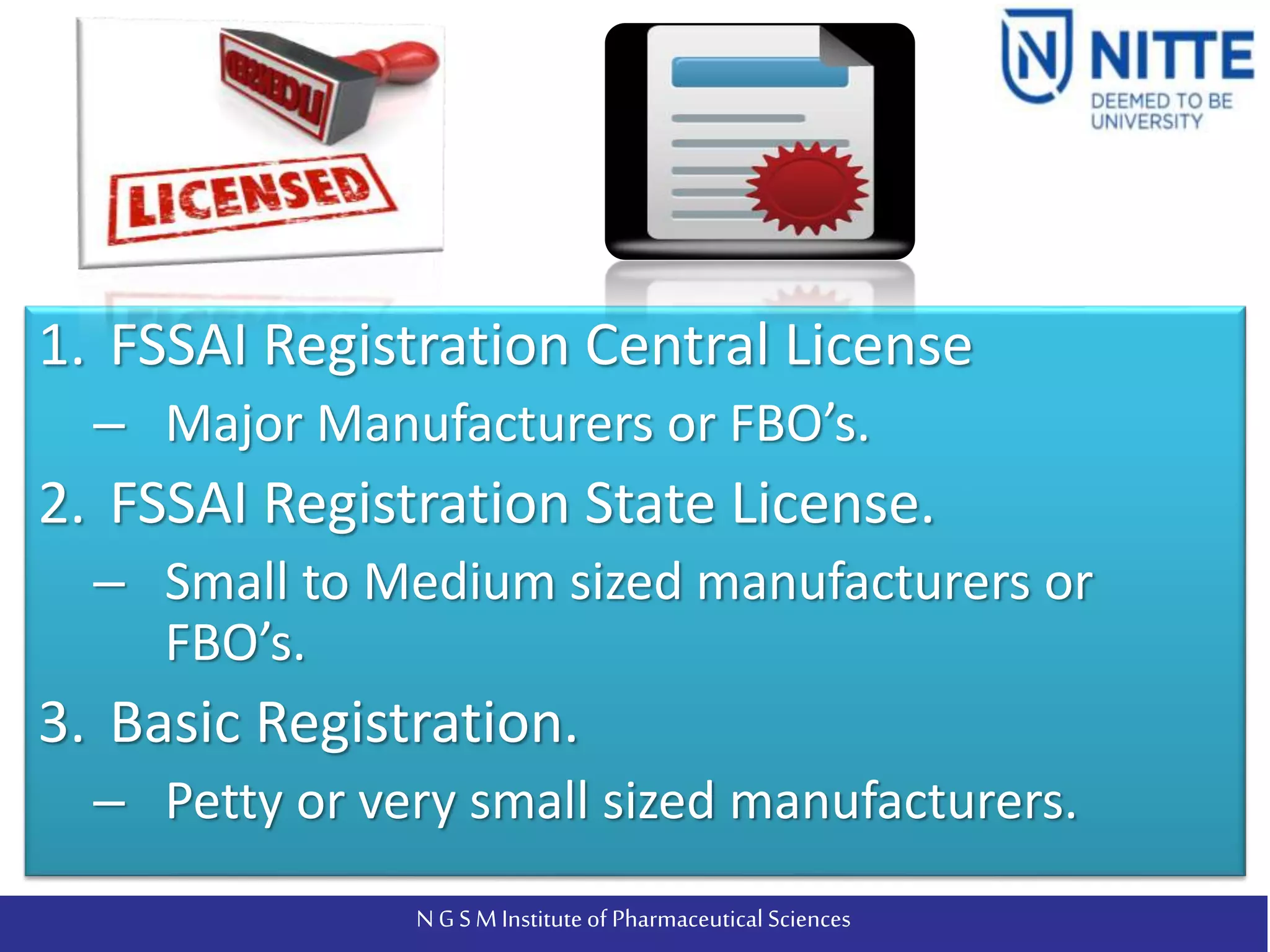 FSSAI REGULATIONS FOR THE IMPORT, MANUFACTURE AND SALE OF ...