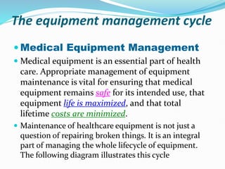 Imaging Lecture on maintaining medical Equipment | PPT