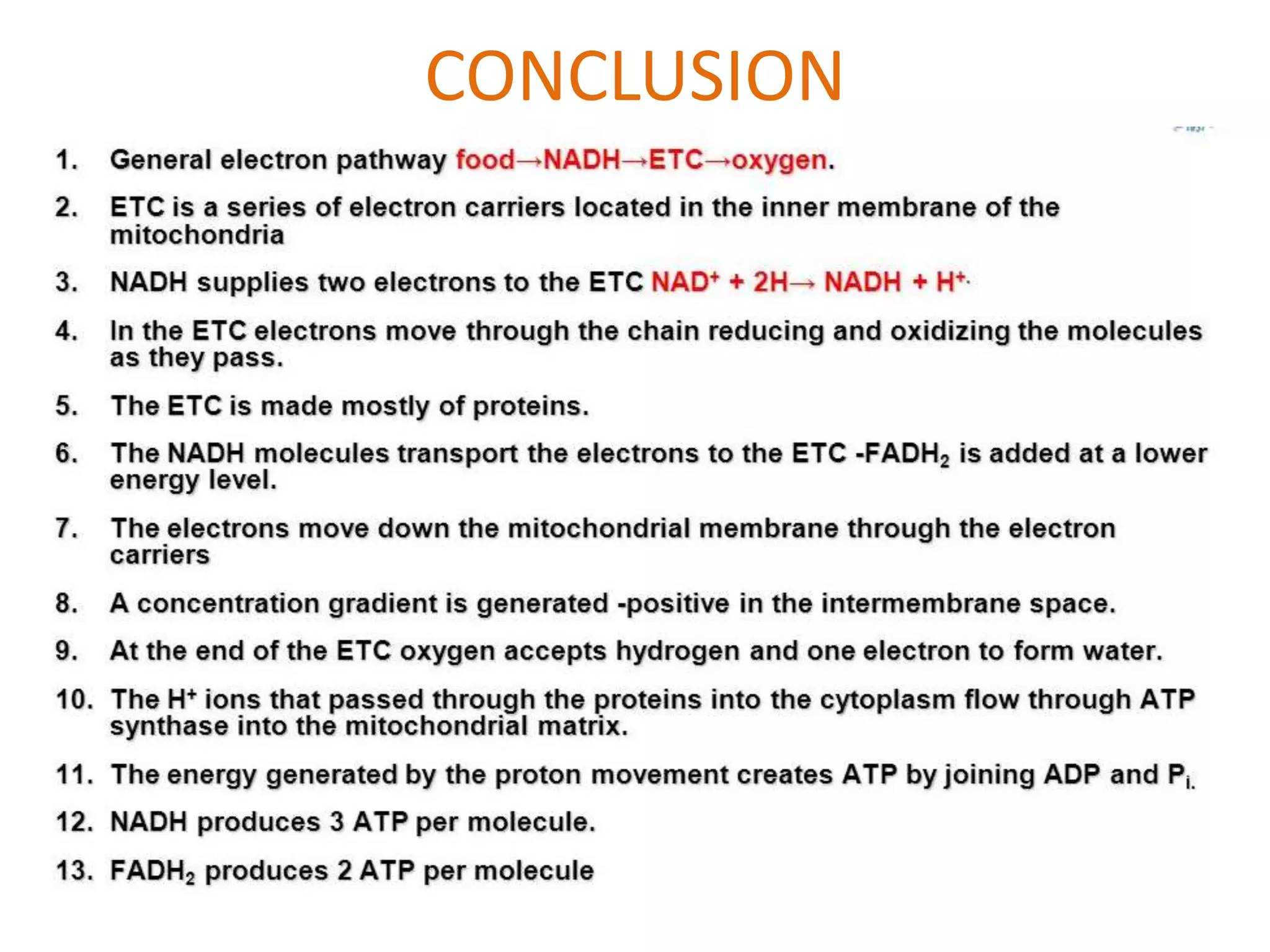 ELECTRON TRANSPORT CHAIN ' ETS ' | PPTX