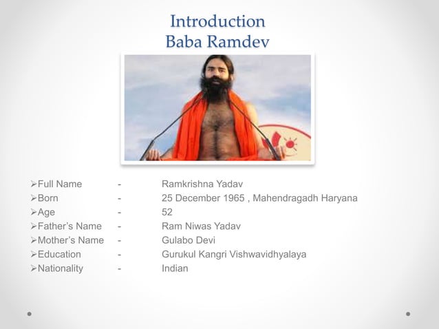 baba ramdev and acharya balkrishna | PPTX | Hinduism | Religion ...