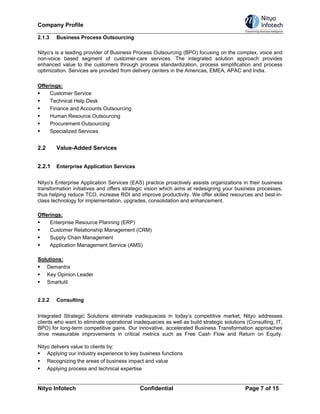 Nityo Infotech Company Profile | PDF