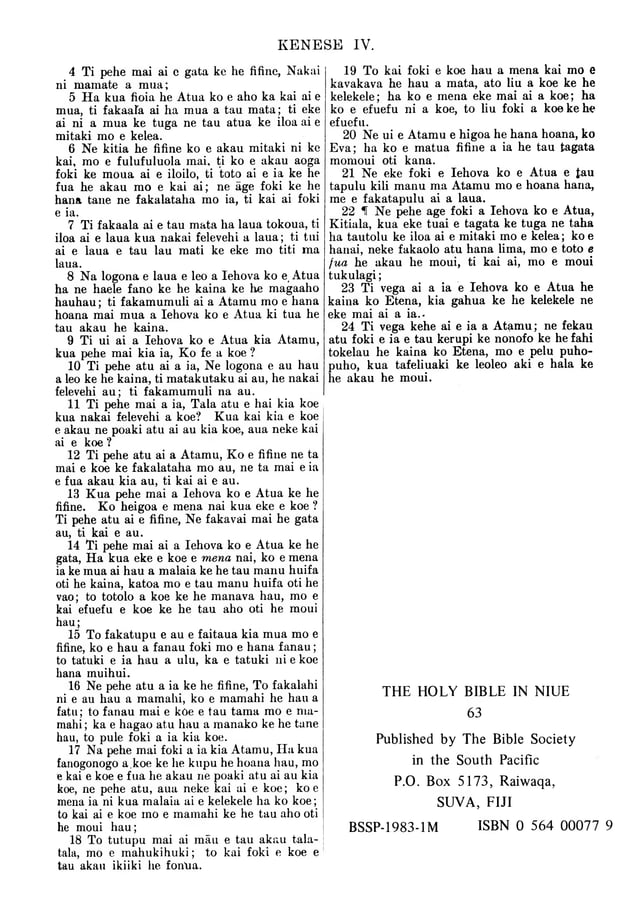 Niue bible genesis 1 | PDF