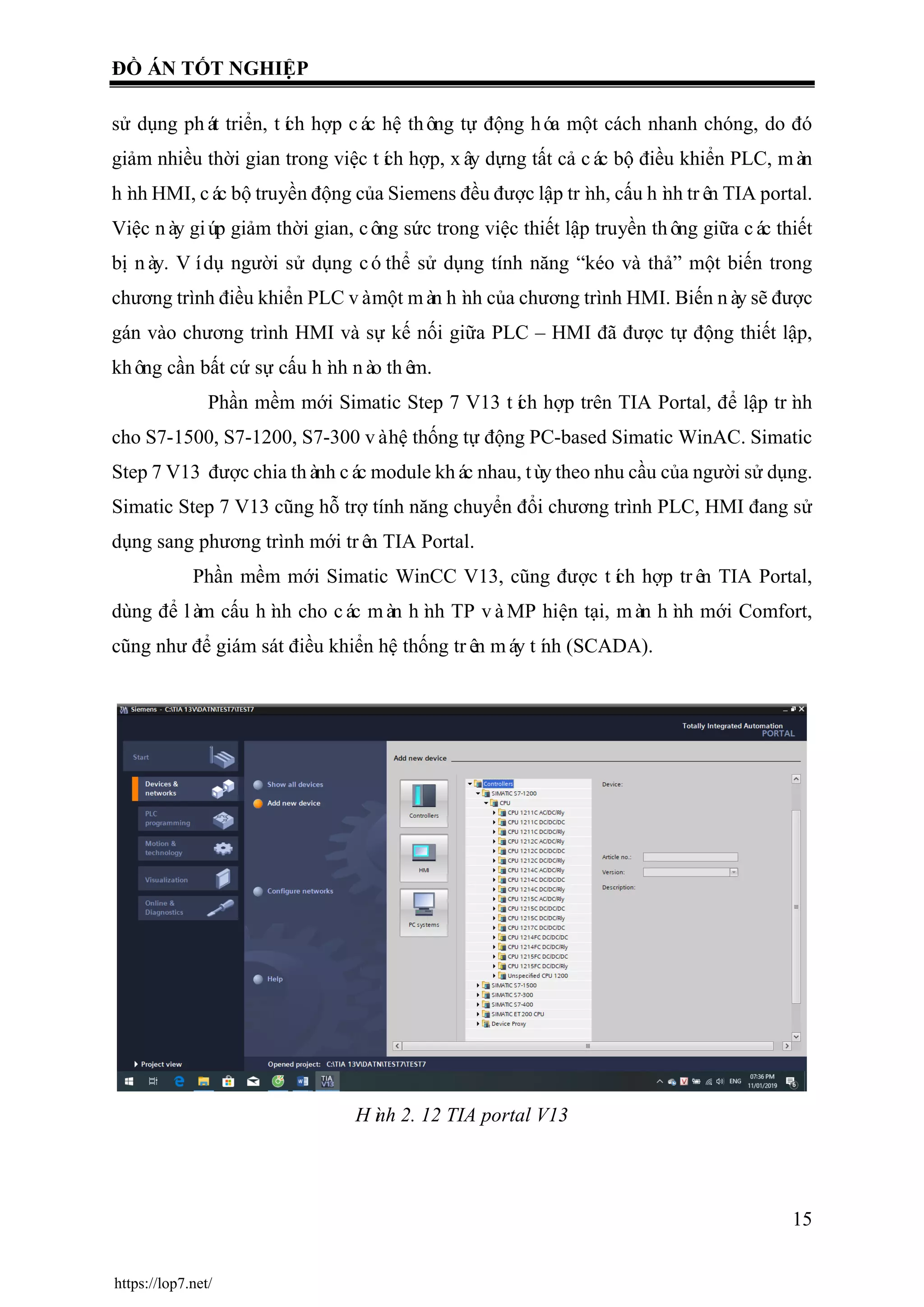 Đồ án Điều khiển và giám sát dây chuyền chiết rót sử dụng PLC s7 - 1200 | PDF