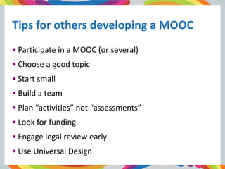Designing and Developing a MOOC: Lessons from Experience | PPT