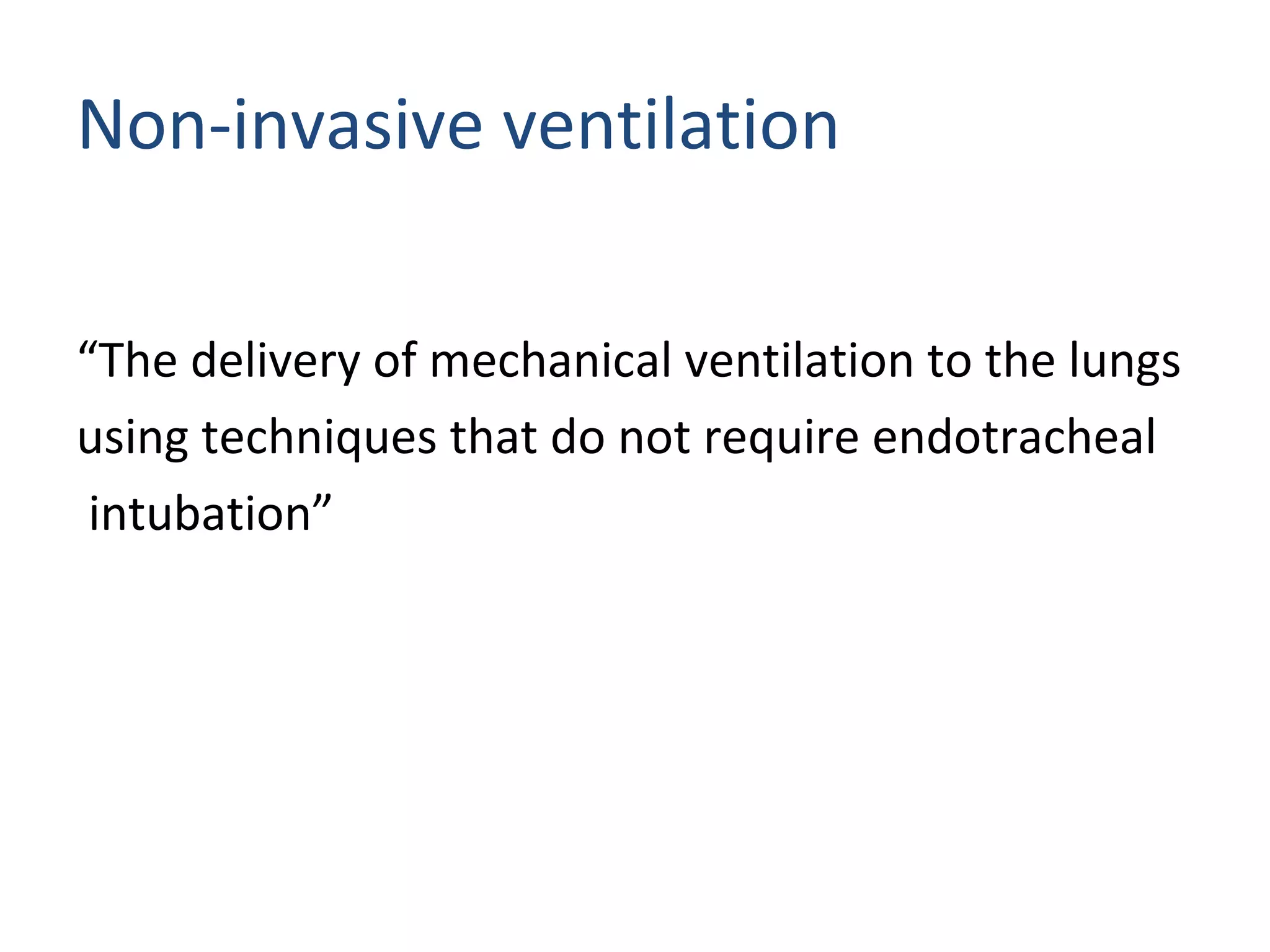 Non invasive ventilation | PPT