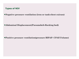 Non Invasive Ventilation indications | PPT