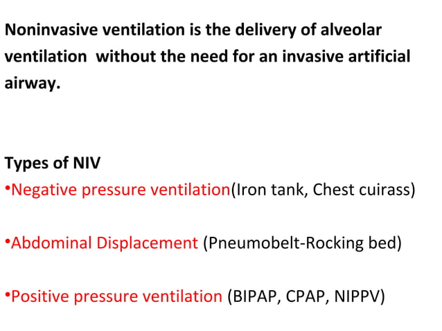 Non Invasive Ventilator | PPT | Lung and Respiratory Health | Diseases ...