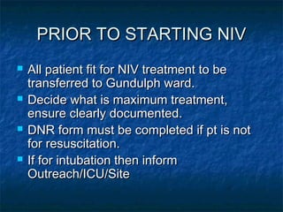 Non Invasive Ventilation - BiPAP & CPAP | PPT