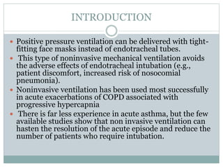NON INVASIVE VENTILATION FOR MBBS STUDENTS | PPTX | Lung and ...