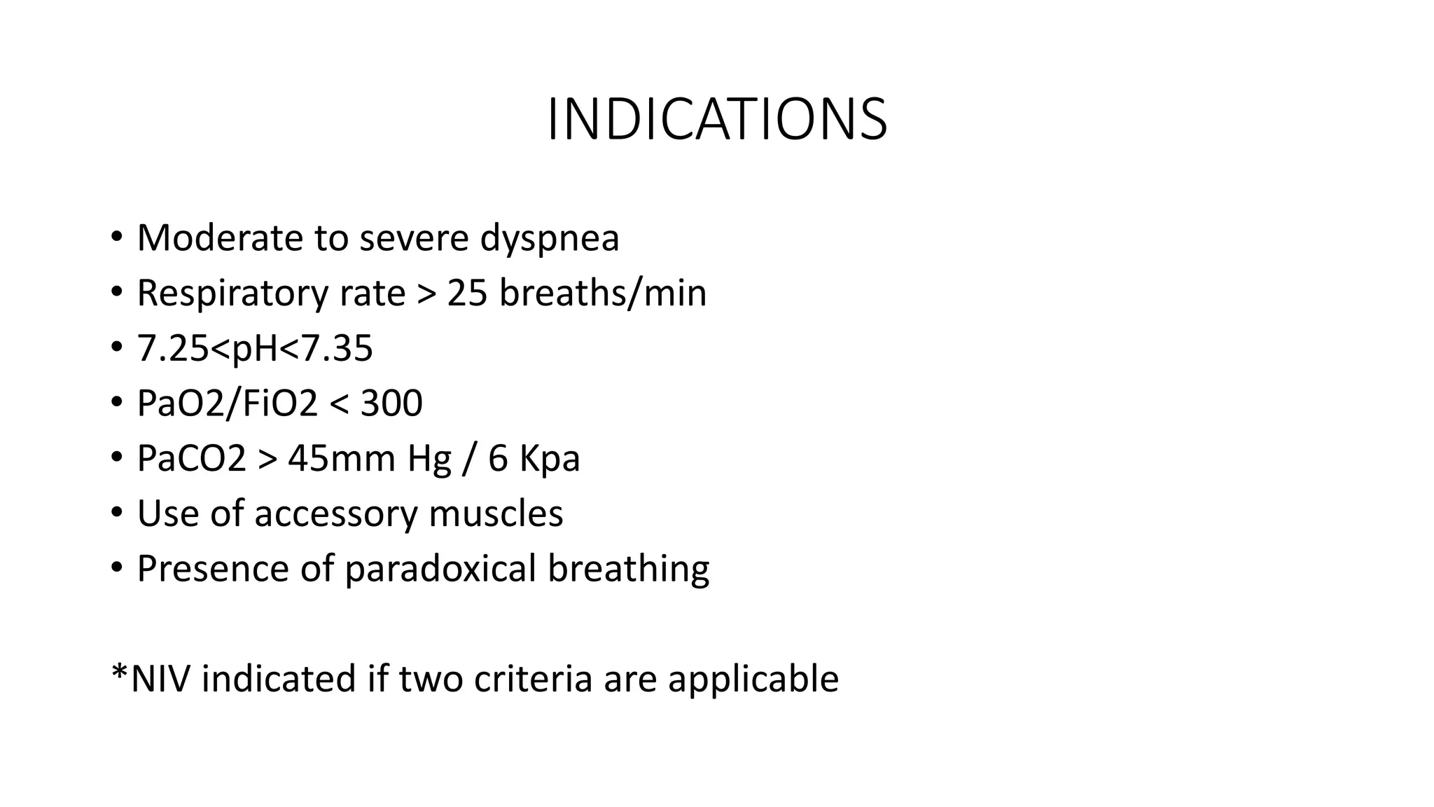 Non Invasive Ventilation (NIV) | PPTX