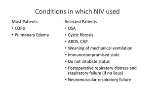 Non Invasive Ventilation (NIV) | PPTX