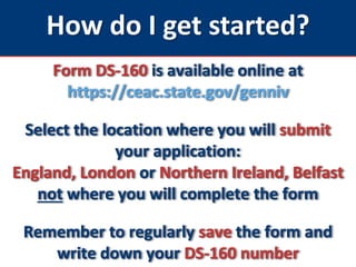 U.S. Nonimmigrant Visas: Completing Form DS-160 | PPTX
