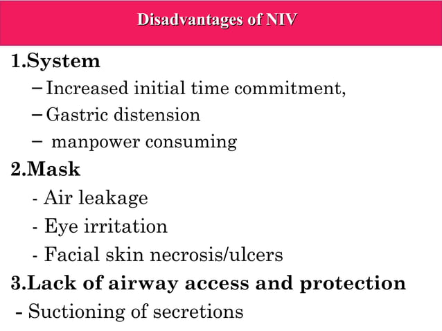 Non invasive ventilation for nurses-dr Shahna Ali,JNMC,AMU | PPT