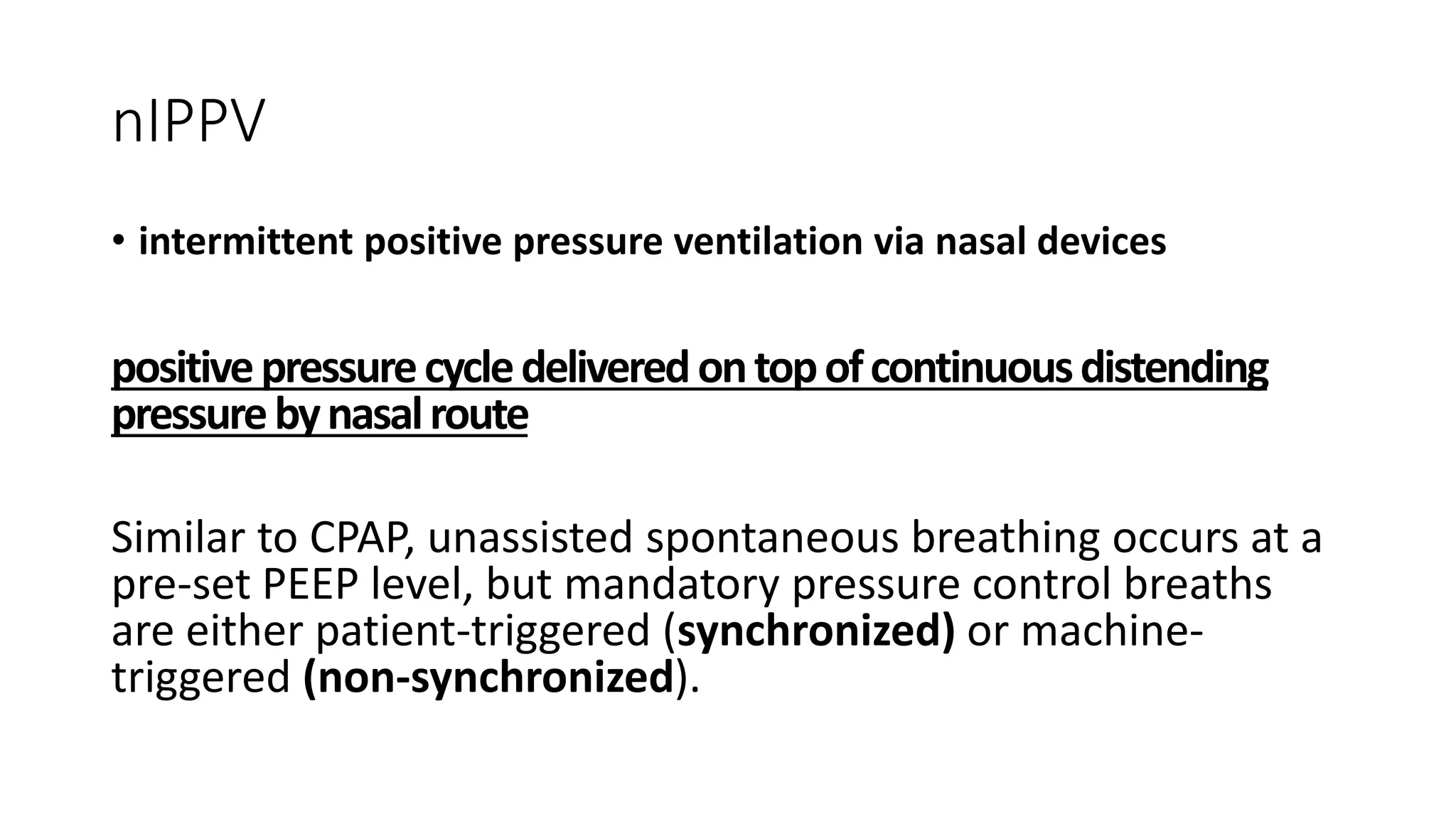 NON INVASIVE VENTILATION IN NEONATES-PART 2 | PPTX