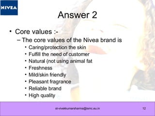 Nivea strategy | PPT | Skin and Dermatology | Diseases and Conditions