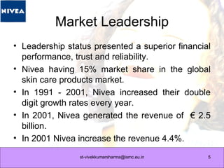 Nivea strategy | PPT | Skin and Dermatology | Diseases and Conditions