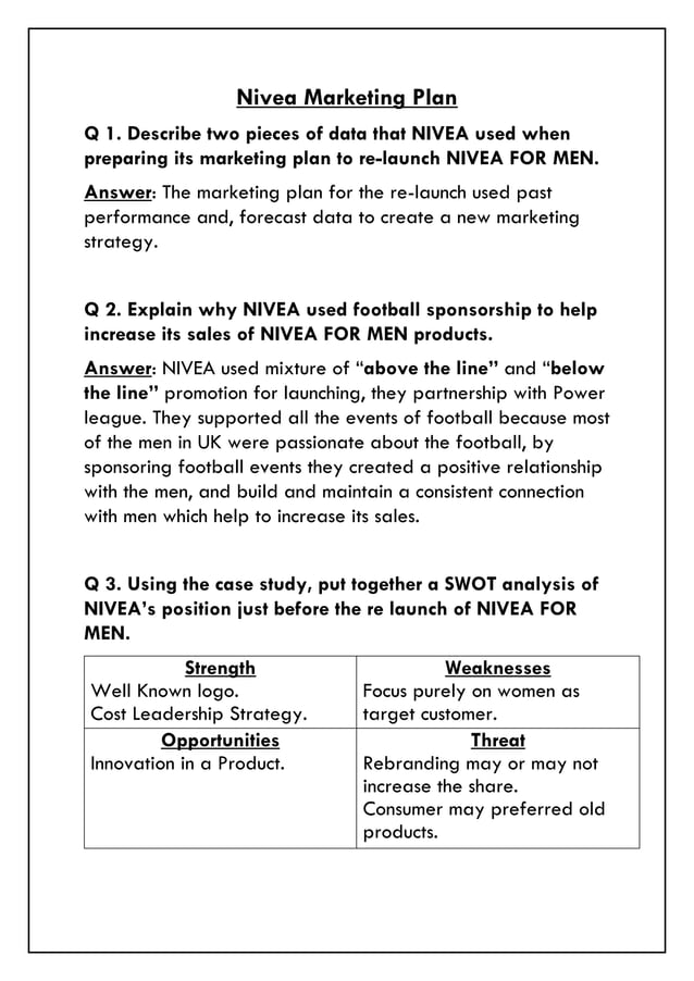 Nivea developing marketing plan case study solution-Atul Gurav | PDF