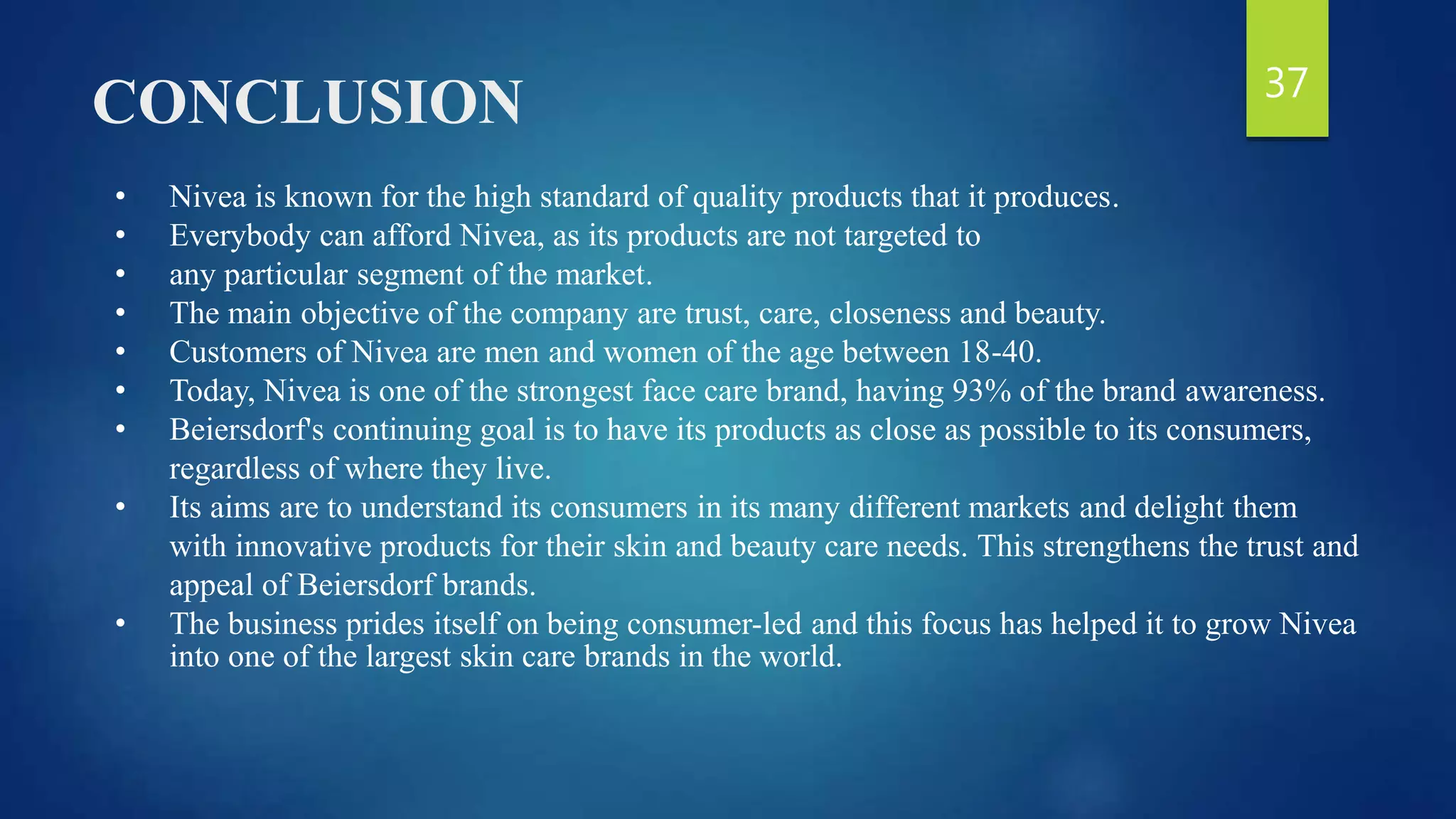 Nivea Case Study- Presentation- Marketing Management- MBA | PPTX