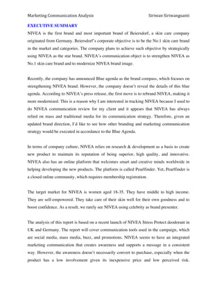 NIVEA Marketing Communication Analysis | PDF