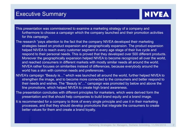 Nivea presentation | PDF