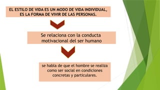 Nivel de vida, estilo de vida y calidad de vida salud enfermedad | PPTX