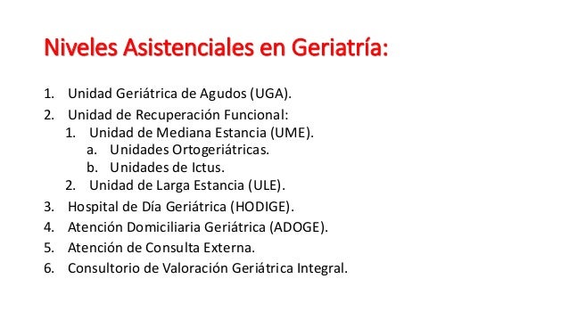 Niveles De Atención En Geriatria