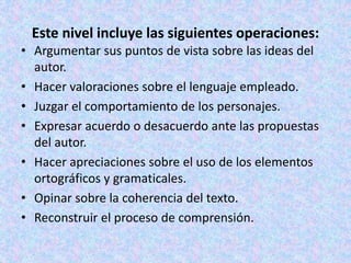 NIVELES DE COMPRENSION LECTORA.ppt
