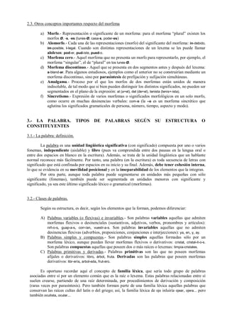Niveles de la lengua. nivel morfológico | PDF