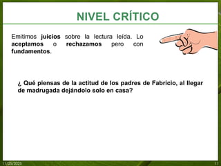 Niveles de lectura: literal, crítico e inferencial | PPTX