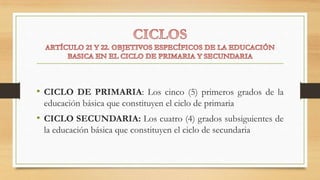 Niveles, grados, y ciclos de la educacion ormal en colombia | PPTX