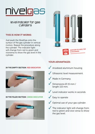 Nivelgas level indicator for LPG gas bottles and cylinders | PDF