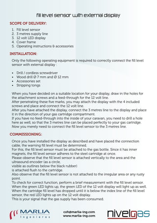 Nivelgas level indicator for LPG gas bottles and cylinders | PDF