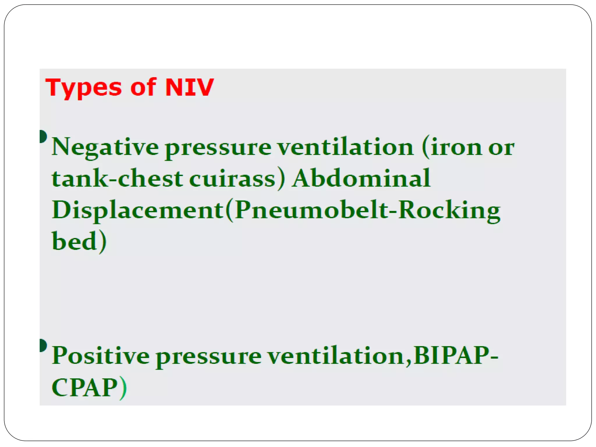 NIV(NON INVASIVE VENTILATION) | PPT