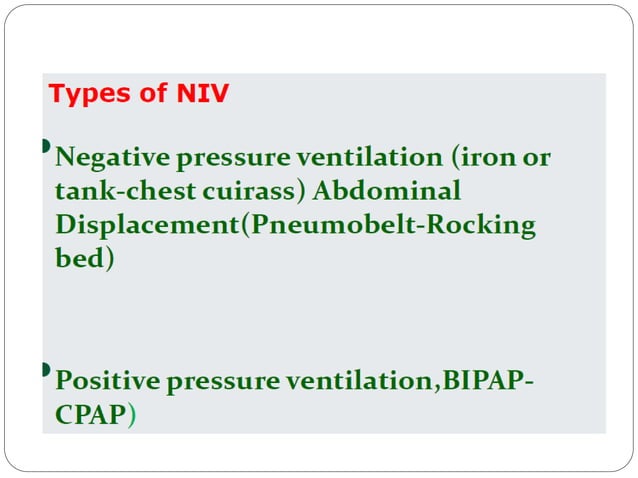 NIV(NON INVASIVE VENTILATION) | PPT