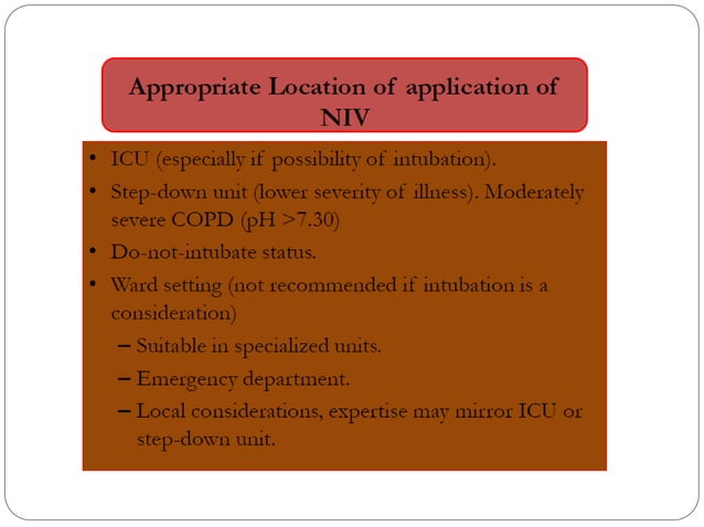 NIV(NON INVASIVE VENTILATION) | PPT