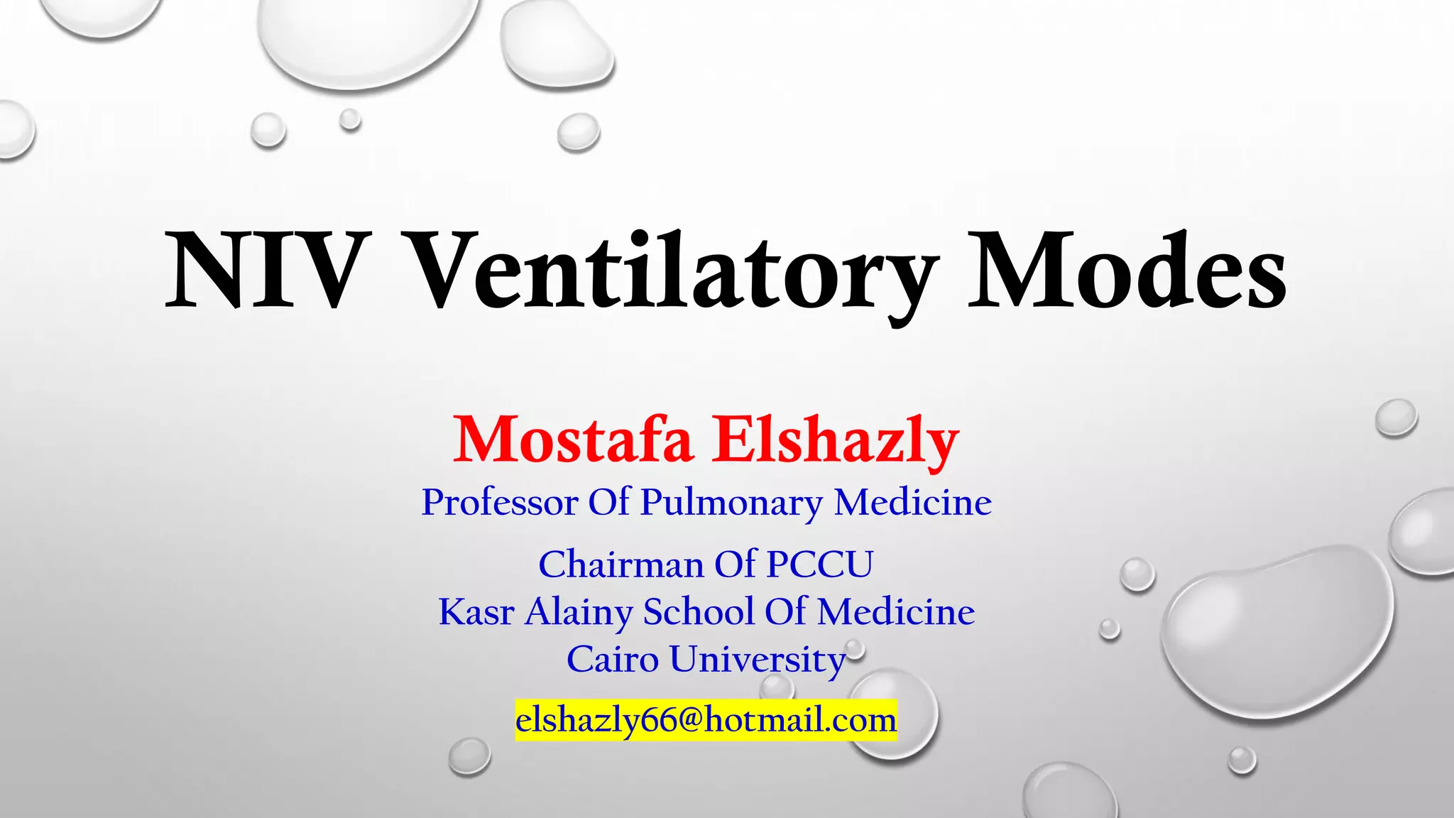 Niv ventilatory modes | PDF
