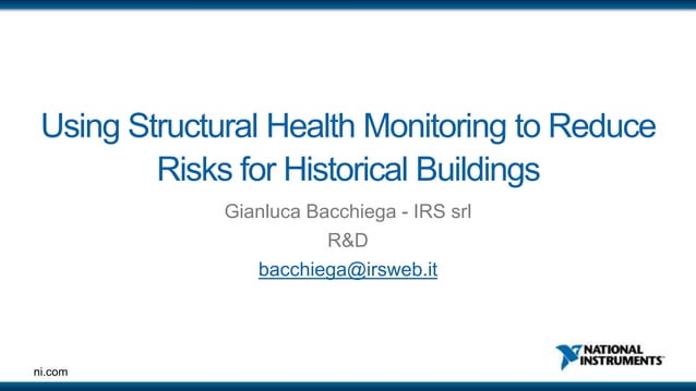 Structural Health Monitoring platform presentation at NI week 2016 | PPT