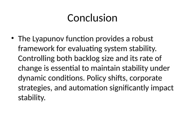 Stability Analysis of NIW Petition using Lyapunov | PPT