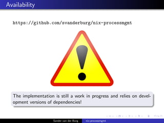 nix-processmgmt: An experimental Nix-based process manager-agnostic framework | PPT