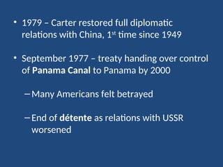 Nixon Adminstration Cold War Continues NOTES.ppt